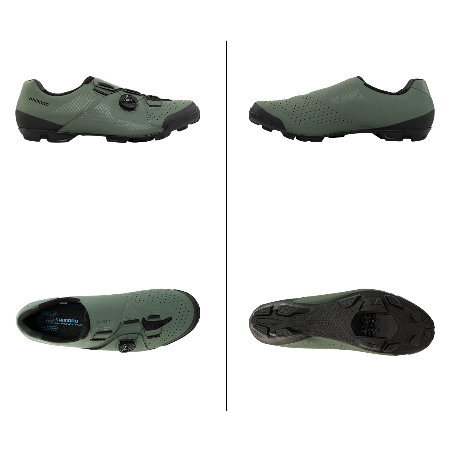 SHIMANO SH-XC300 High Value XC Mountain Bike Shoe, Olive, 11-11.5 Men (EU 46)