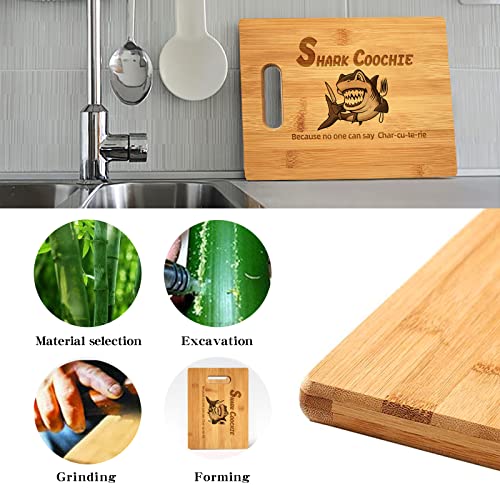Sharkcoochie Charcuterie Board | Handmade Cutting Boards | Bamboo Board | Laser Engraved |13ββ Sharkcoochie (B)
