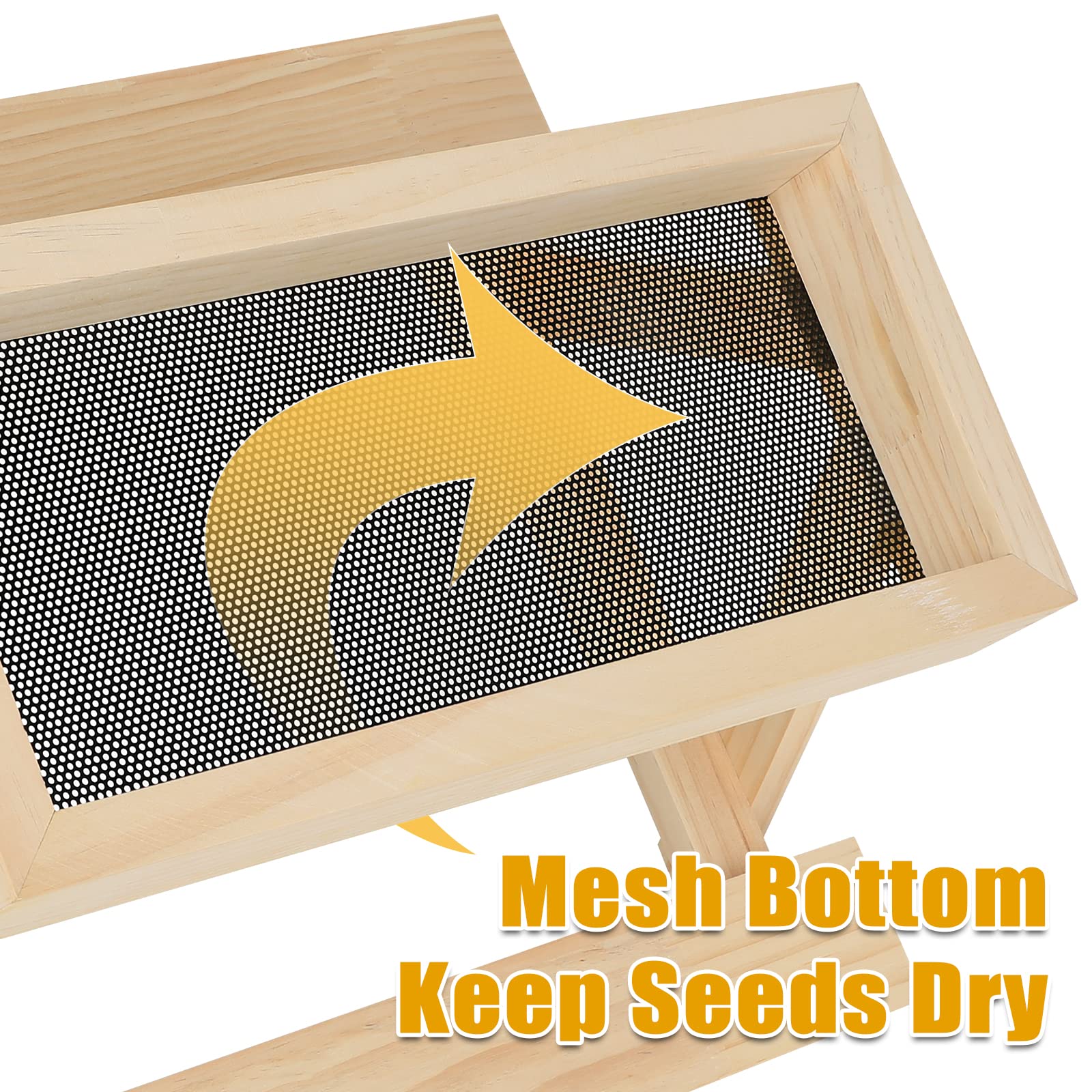 Solution4Patio Chickenic Table Handmade Wooden Picnic Table Chicken Feeder, Duck Feeder, Mesh Bottom, Easy to Clean and Fill, 15.7" W x 14.9" D x 8.6" H, Functional and Funny, Garden Gift, B807A00