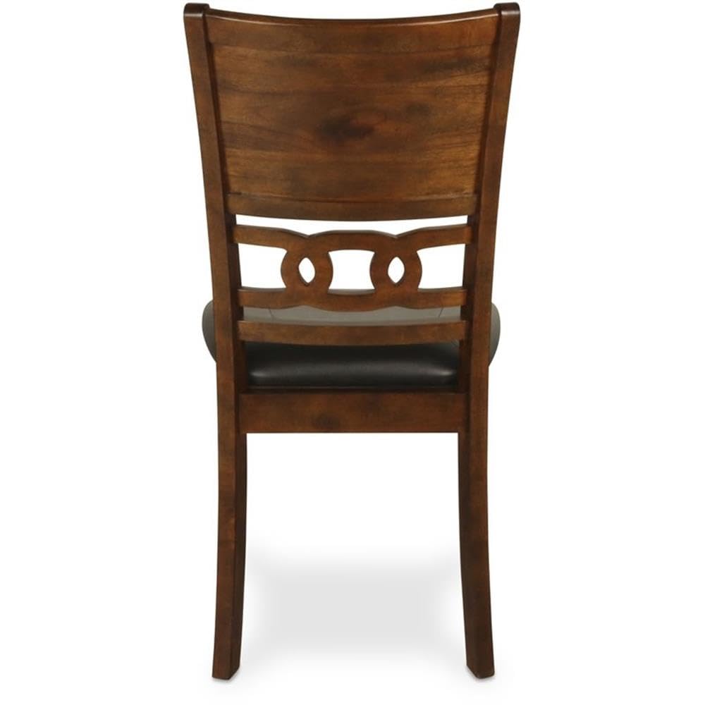 New Classic Furniture Gia 5-Piece Round Dining Set with 1 Dining Table and 4 Chairs, 47-Inch, Brown