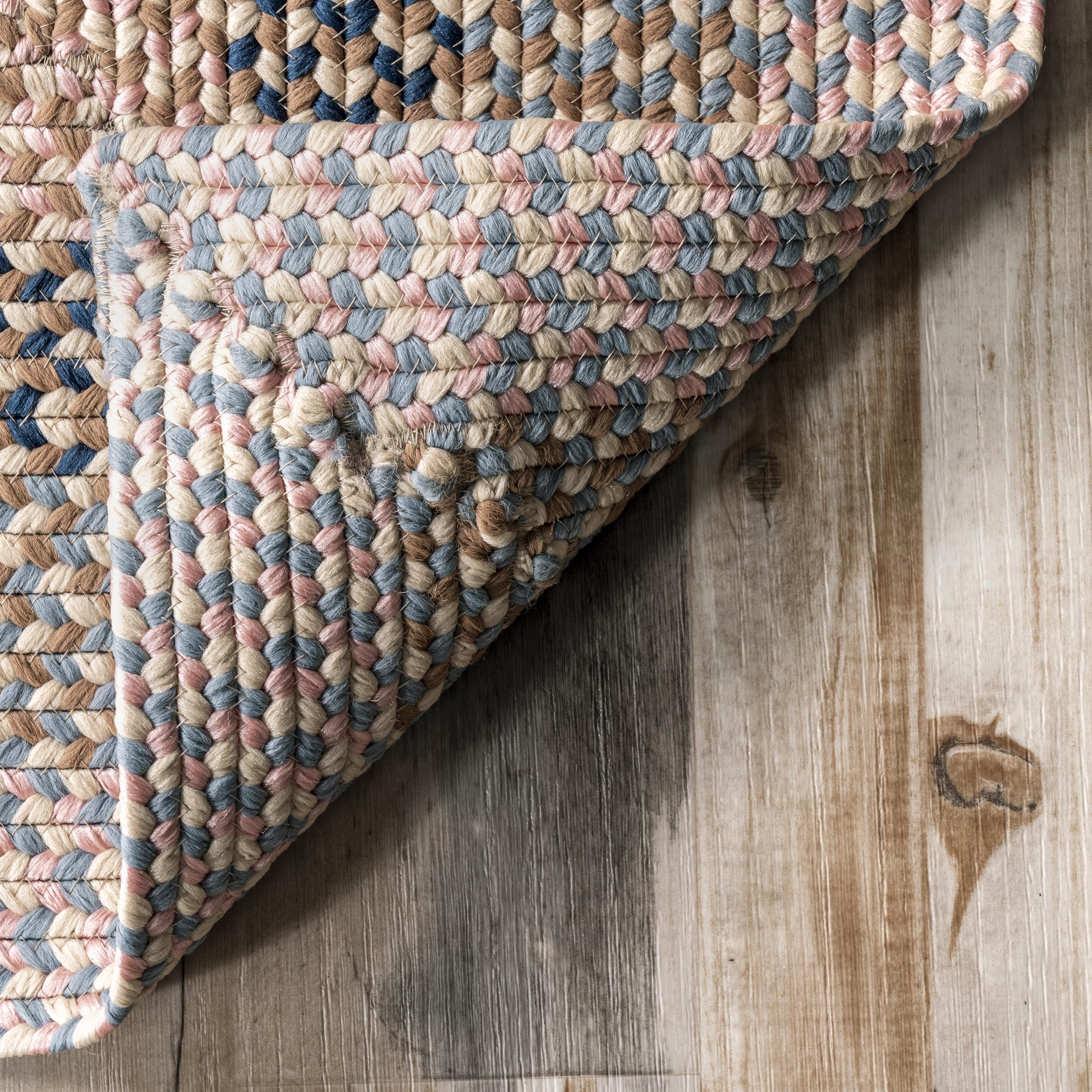 nuLOOM Gwyneth Braided Stripes Indoor/Outdoor Area Rug, 5x8, Beige Multi