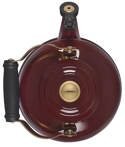 Le Creuset Enamel on Steel Whistling Tea Kettle with Gold Finishes, 1.7 qt., Rhone