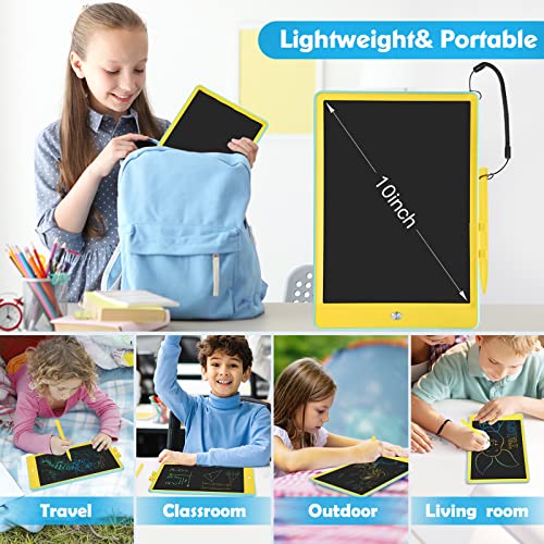 PYTTUR LCD Writing Tablet for Kids 10 Inch Colorful Toddler Doodle Board Drawing Tablet Reusable Electronic Drawing Pads Educational and Learning Toys for 3-8 Years Old Boy and Girls