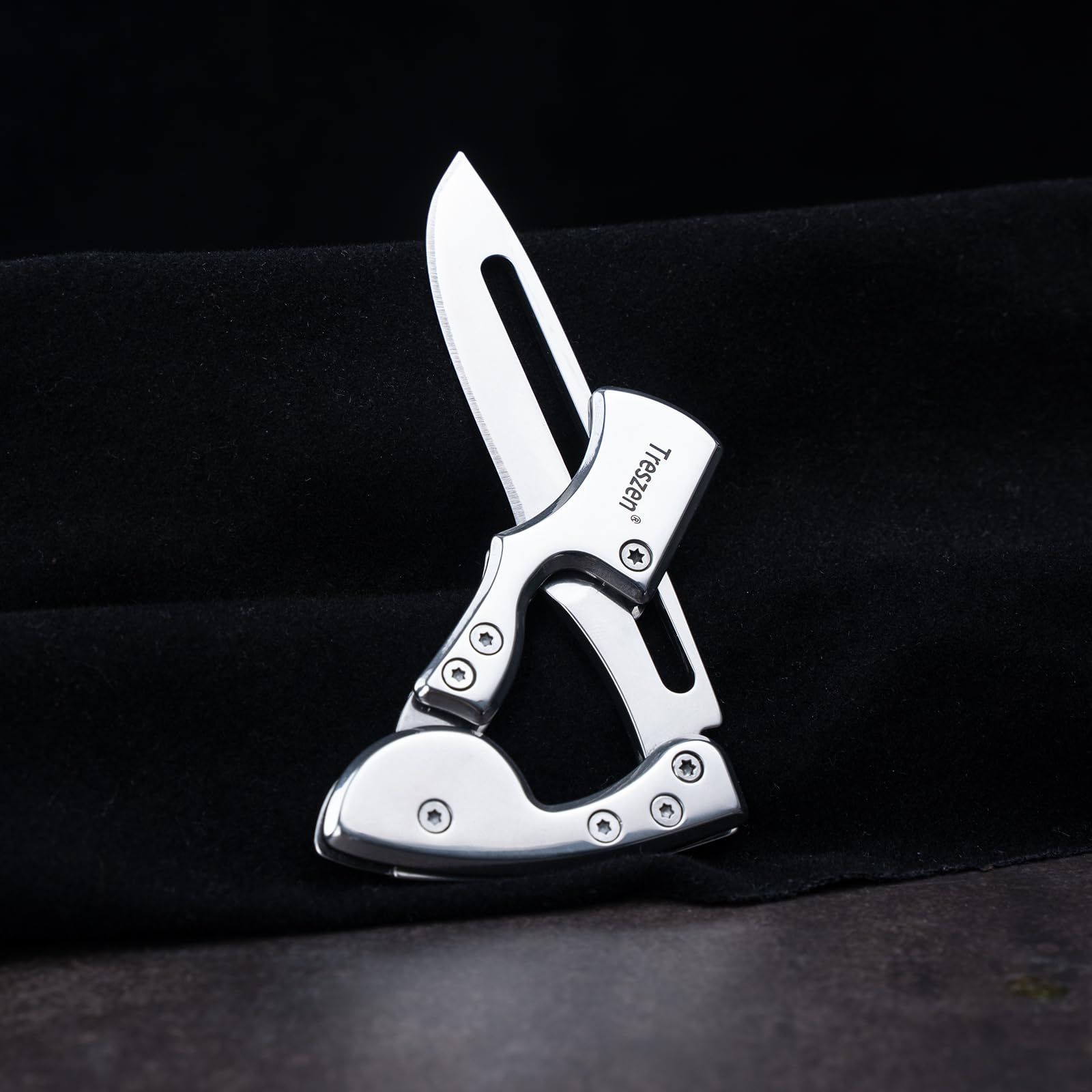 Treszen Pocket Knife, 5.3-inch Multi-Tool Folding Knife/Survival Knife, silvery