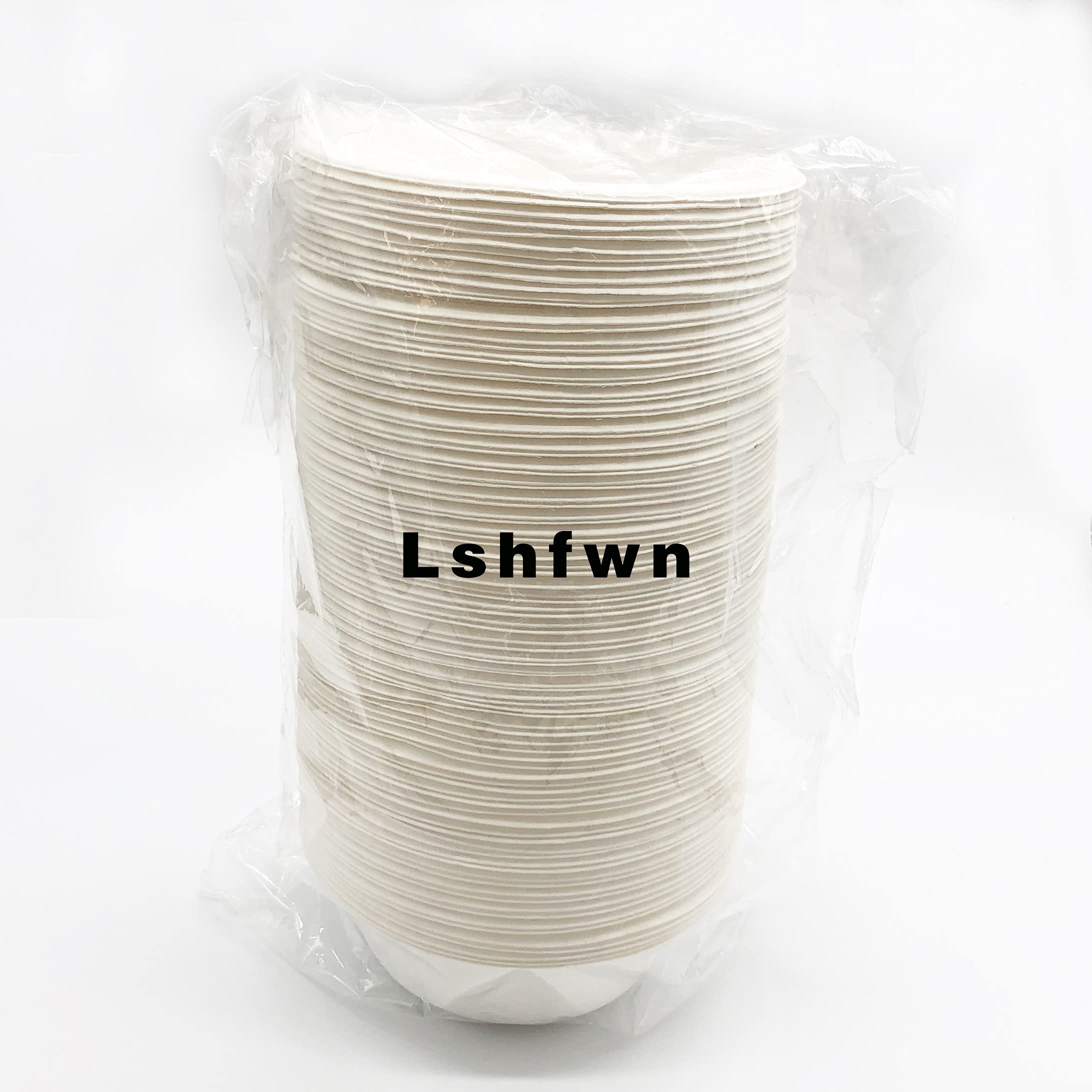 Lshfwn 100 PCS Disposable Paper Bowls,100% Compostable Biodgradble Bowl,12 OZ White Party Paper Bowls,Natural Sugarcane Fibers Bowls for Parties Catering