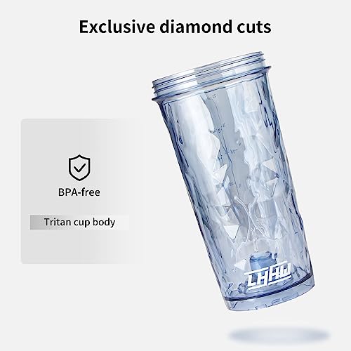 LHHW Electric Protein Shaker Bottle, 24 Oz Rechargeable BPA Free Blender Cup for Protein Mixes, Portable Shaker Bottles for Gym Home Office (Ice Blue)