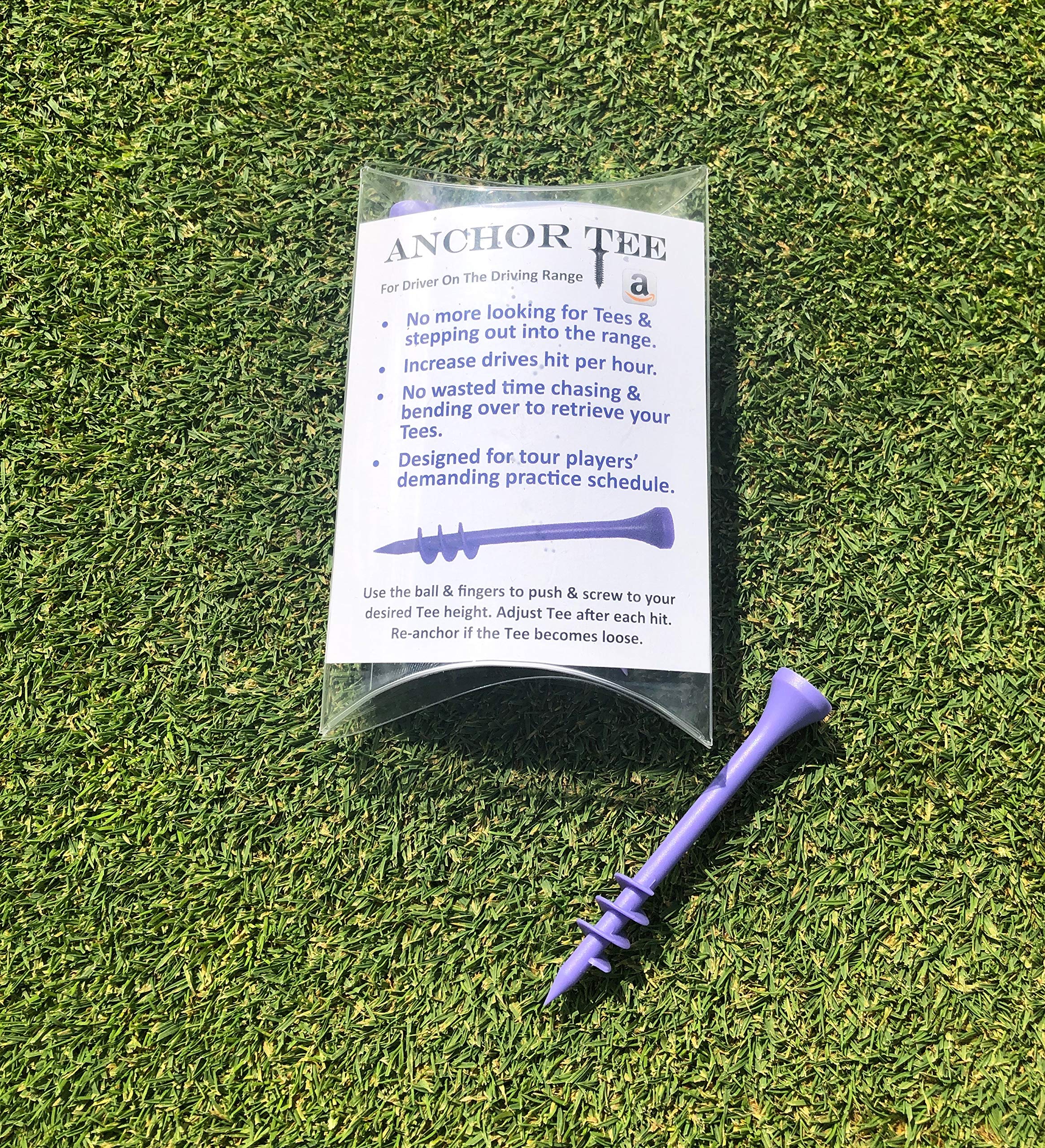 Keyfit Tools Anchor Golf Range Tees for Driver 3 1/4 Inch ~Screw In Tee So They Don’t Launch Out Into The Range ~Stop Looking, Chasing, Bending Over & Stepping Out into the Range To Retrieve Your Tees