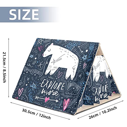 Y-DSIWX Guinea Pig Hideout House Bed, Cute Polar Bear Rabbit Cave, Squirrel Chinchilla Hamster Hedgehog Nest Cage