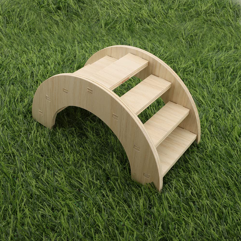 kcrygogo Hamster Maze Wood House Fun Slide House Double-Decker Hut with Stair and Exercise Chew Toys for Dwarf Gerbil Mouse Mice Rat Tiny Animals