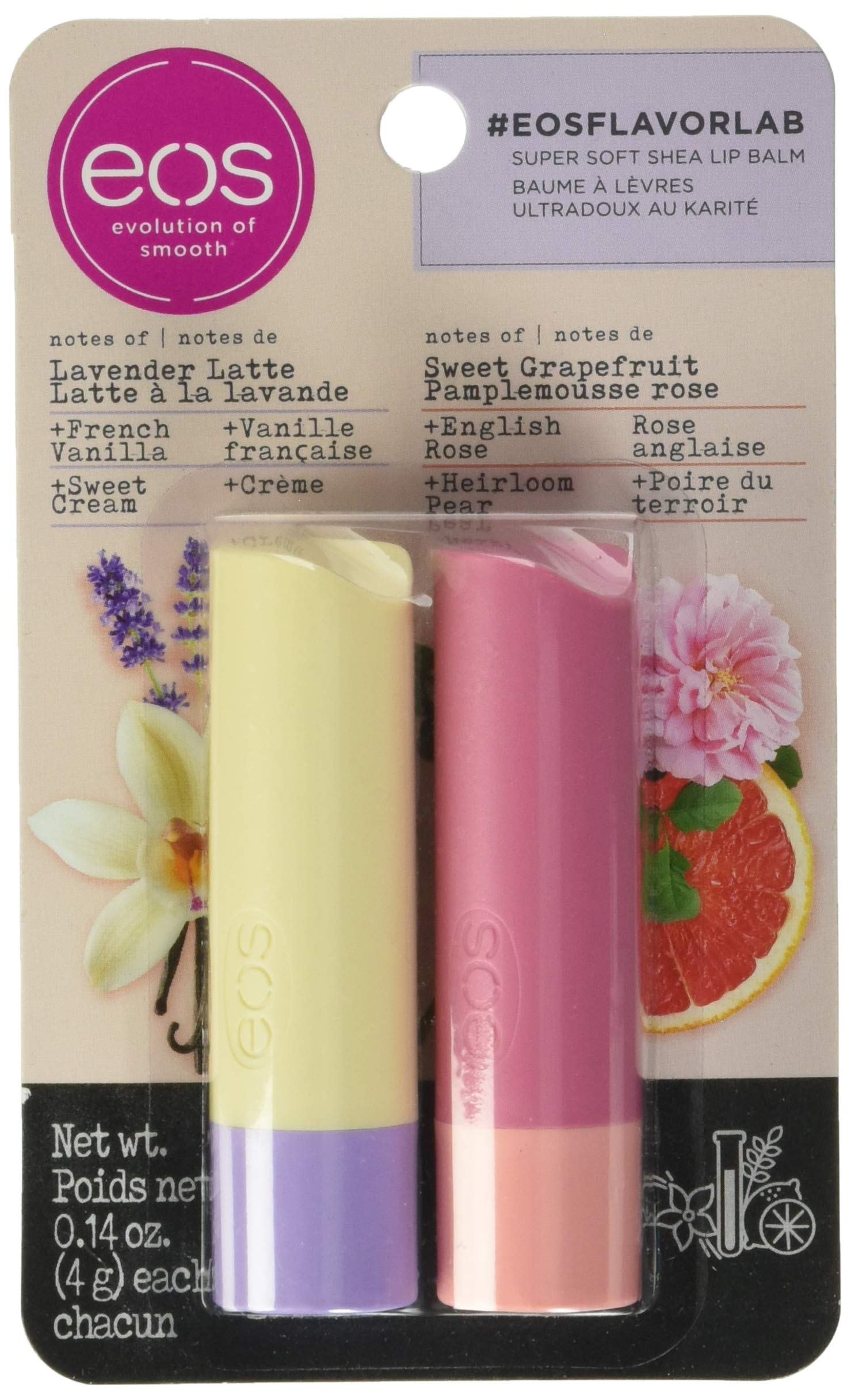 Lavender Latte & Sweet Grapefruit 2-Pack Lip Balm
