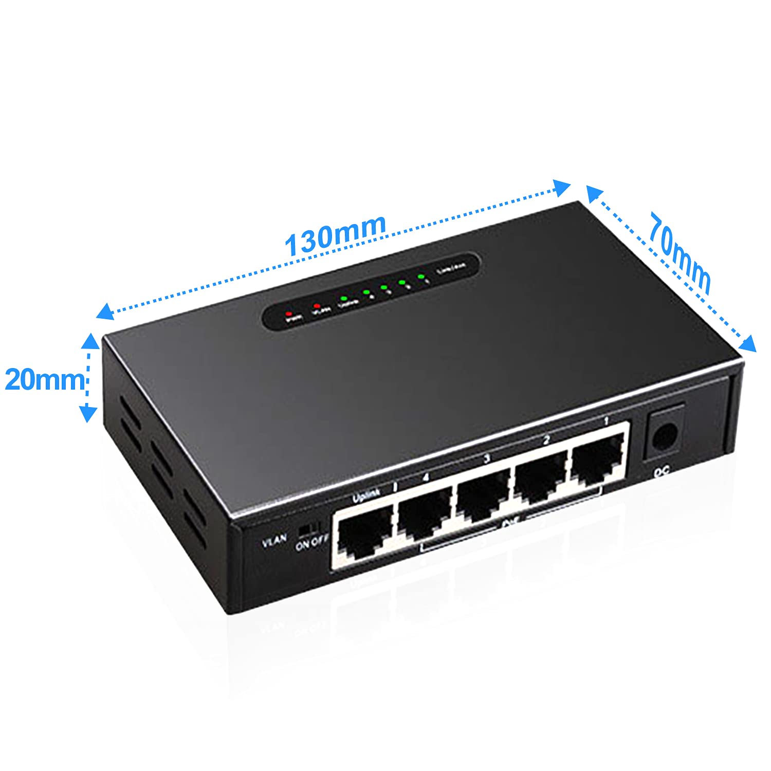 TeinenRon Gigabit POE Switch 5 Port Ethetnet Network Switch Unmanaged Ethernet Spiltter | 4 PoE Port 65W | Plug & Play | Sturdy Metal | Fanless | Limited Lifetime Protection | Traffic Optimization