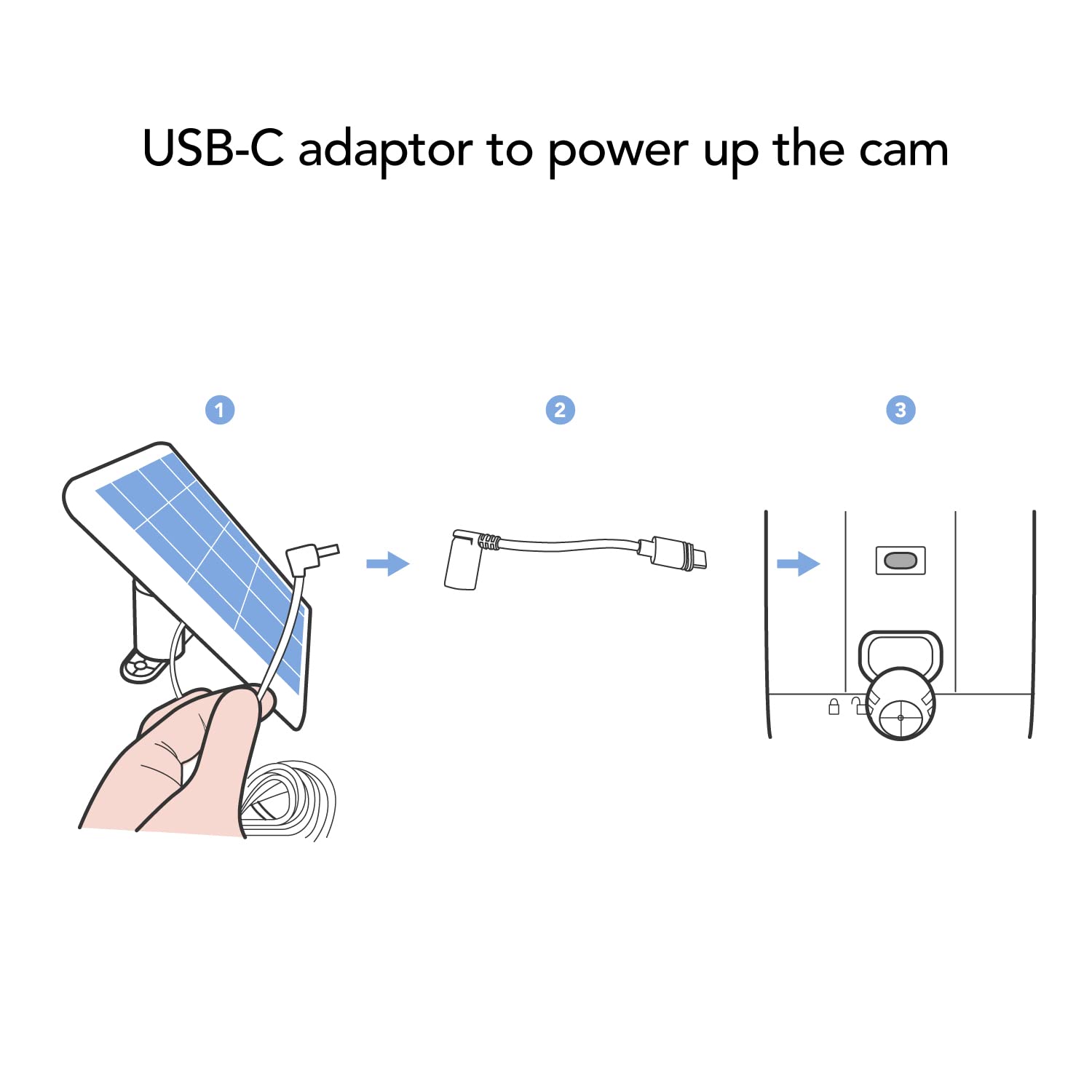 Wasserstein Solar Panel Compatible with Spotlight Cam Plus/Pro and Stick Up Cam Battery - Includes Barrel Plug with USB C Adaptor - 2W 5V Charging (1 Pack, White)