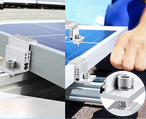 Solar Panel Clamps Solar Panel Mounting Rails for Solar Panel PV Mounting Hardware Solar Panel Accessories(6 Pack)