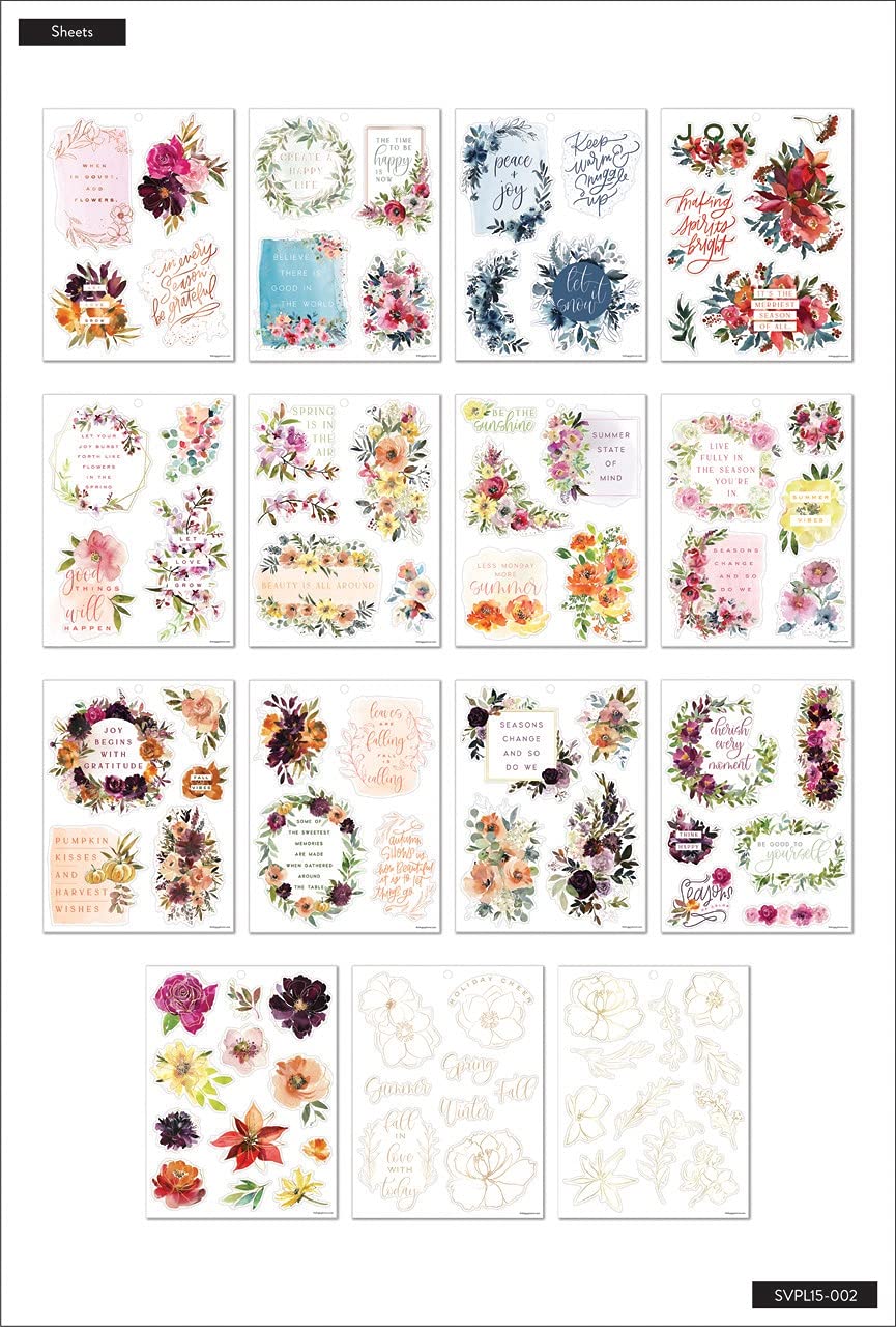Me & My Big Ideas Happy Planner STCKRS WTR, Seasonal Watercolor