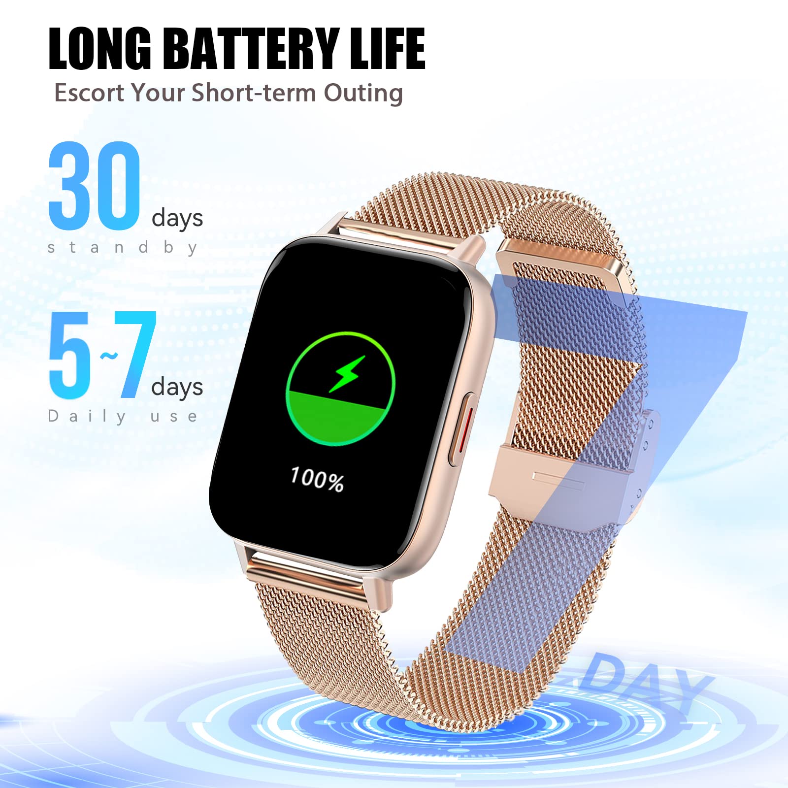 Smart Watch for Women Make/Answer Calls Fitness Tracker with Heart Rate Monitor Sleep Tracker Pedometer Message Notification Waterproof Smartwatch Compatible with iPhone Samsung Android Phone