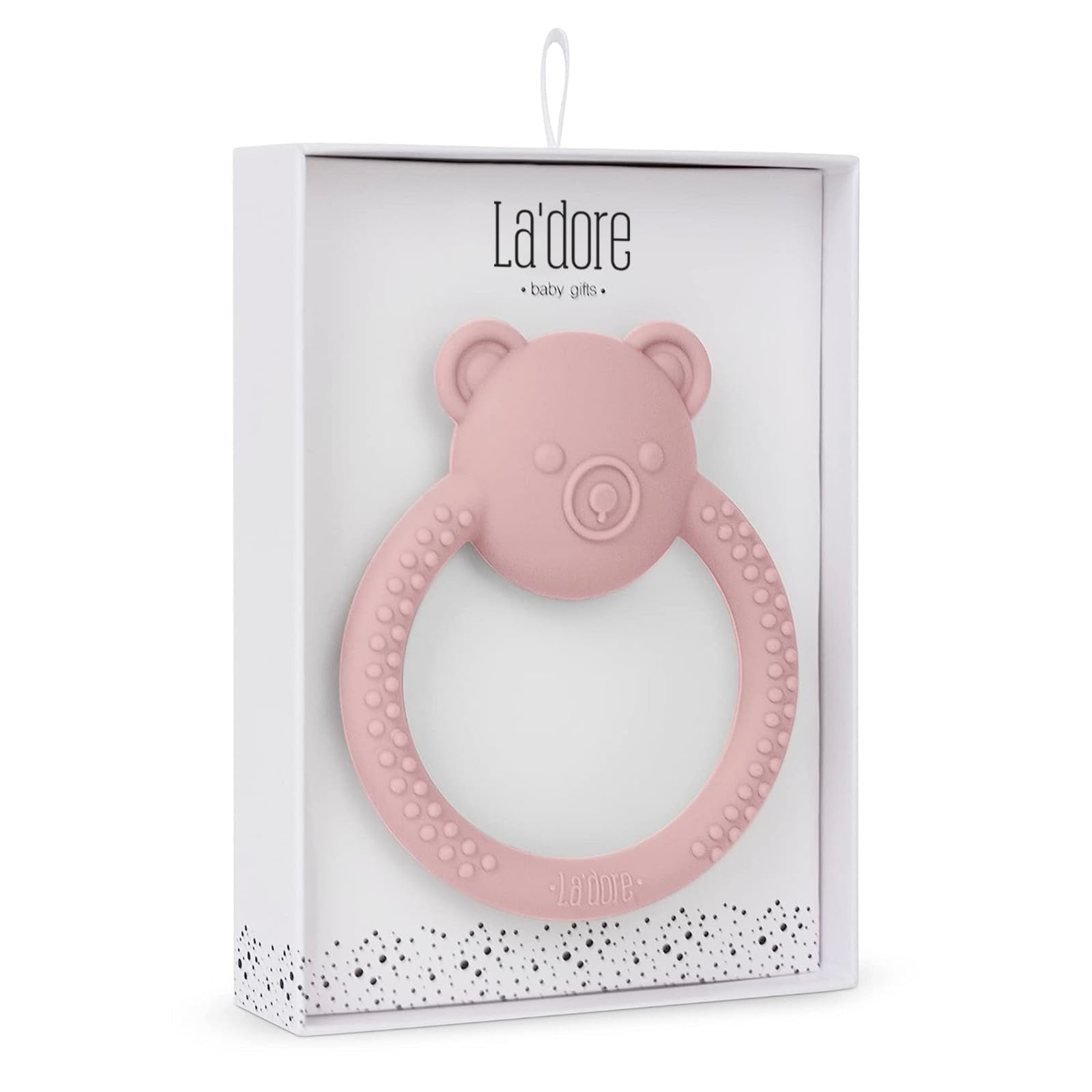 Silicone Baby Bunny Teething Toys - Silicone Teether Toys for Babies 0-6 Months - Cute Animal-Shaped Teething Relief, Easy to Clean Teething Ring - Newborn Essentials Must Have (Bunny/Blush)