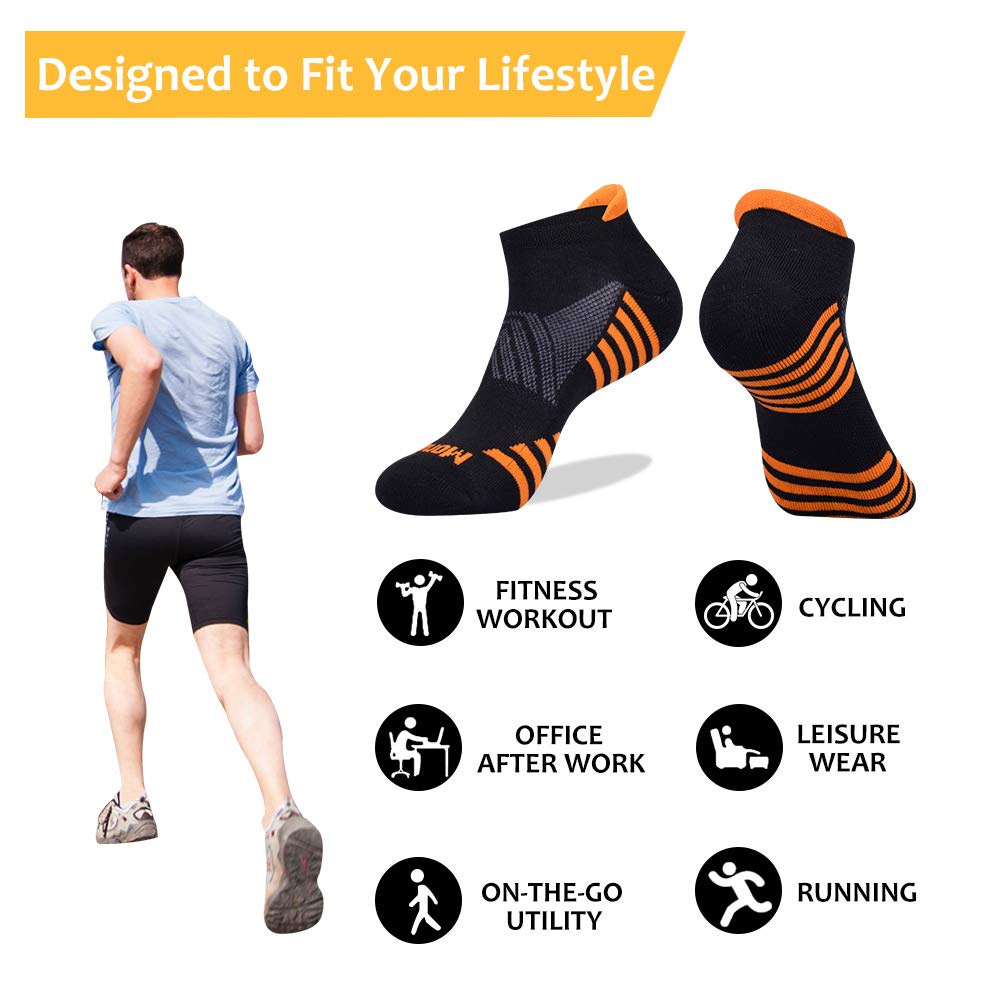 JOYNÉE Mens Ankle Athletic Socks Low Cut Week Socks for Sports Running 7 Pack,Black,Sock Size:10-13