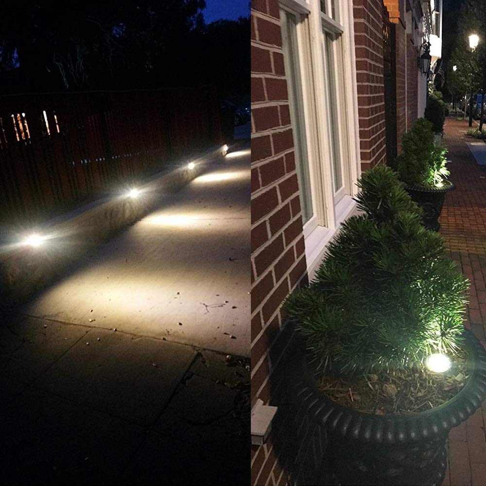 SUNRIVER Low Voltage Landscape Lights Landscape Well Lights 1W 12V-24V Outdoor In-Ground Lights IP67 Waterproof LED Landscape Lighting for Paver, Deck, Step, Garden Lights (6 Pack Warm White