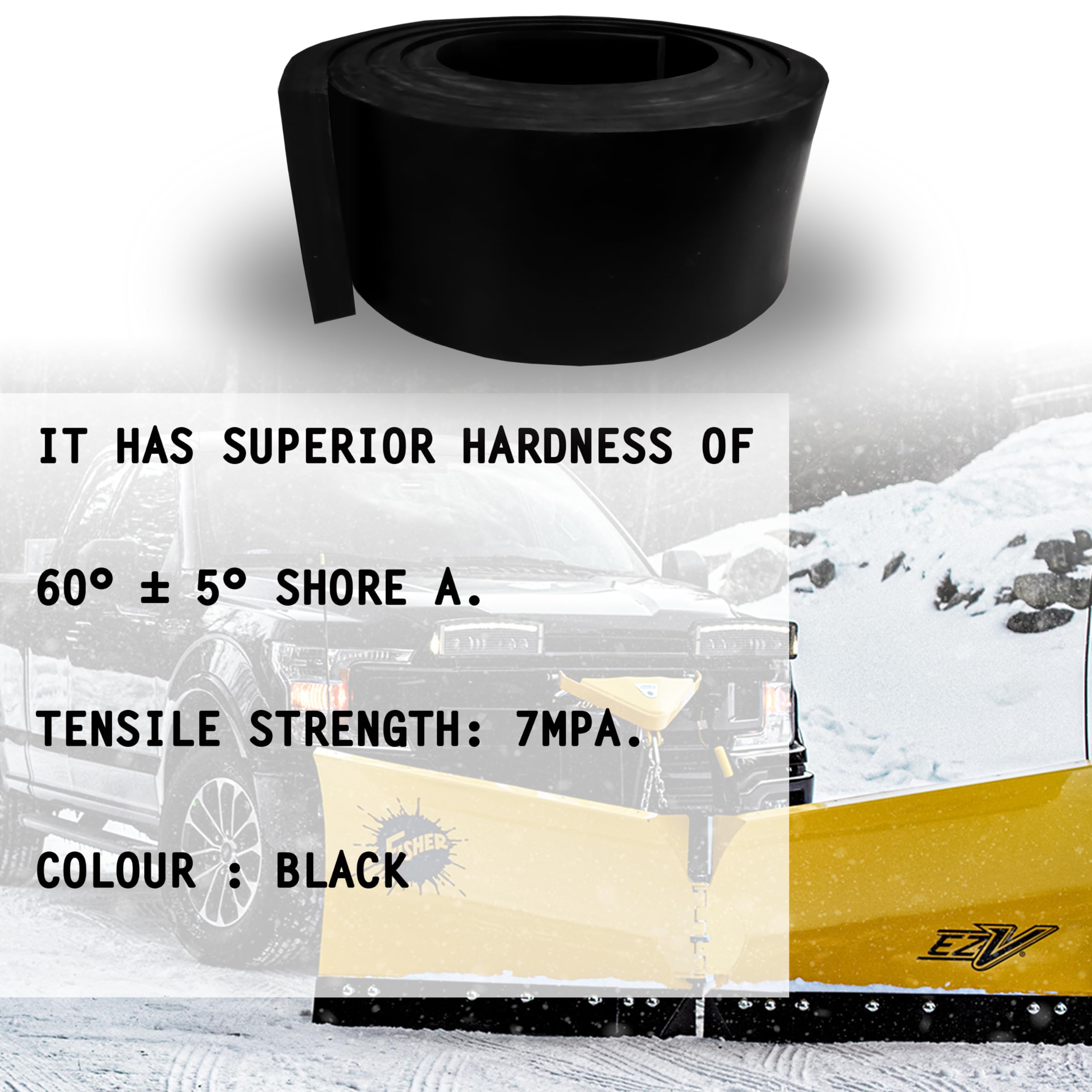 SIMOND STORE 9 FT x 8β INCH Snow Deflector, Snow PLOW, Rubber PLOW