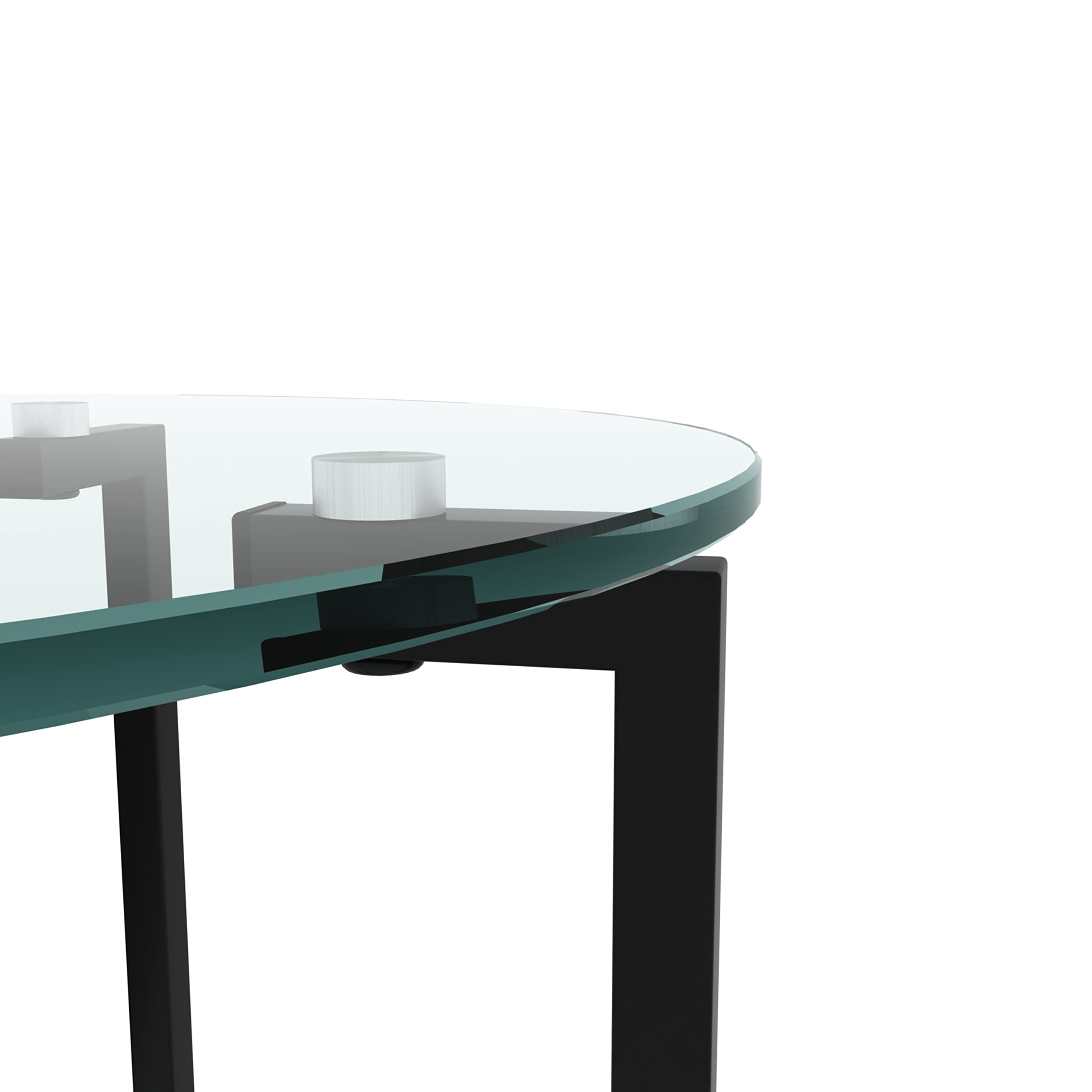 JYXNHJE Side Table,Side Tables,end Table,Small Side Table,Metal Material, Simple Style, Suitable for Living Room (Black Transparent1)
