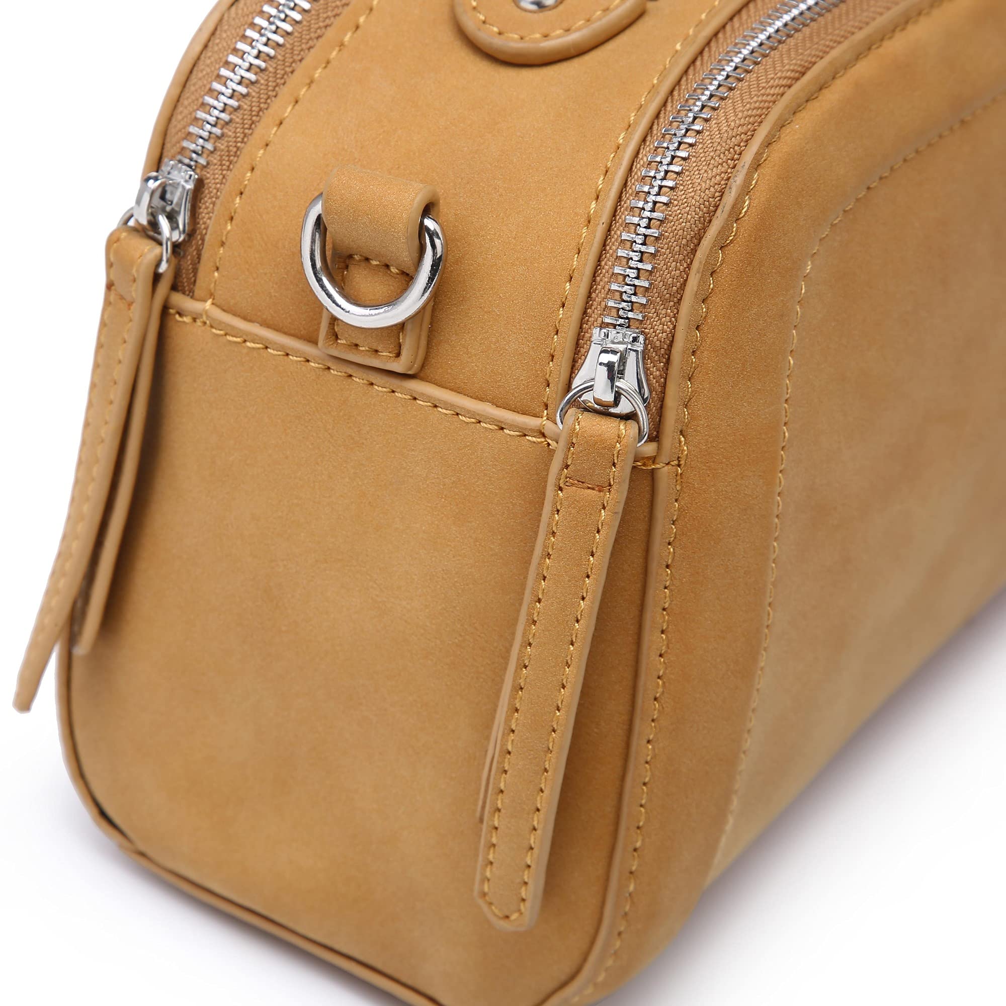 Medium Women Tote Crossbody Bag Satchel Purses PU Leather Fashion Shoulder Bag - camel