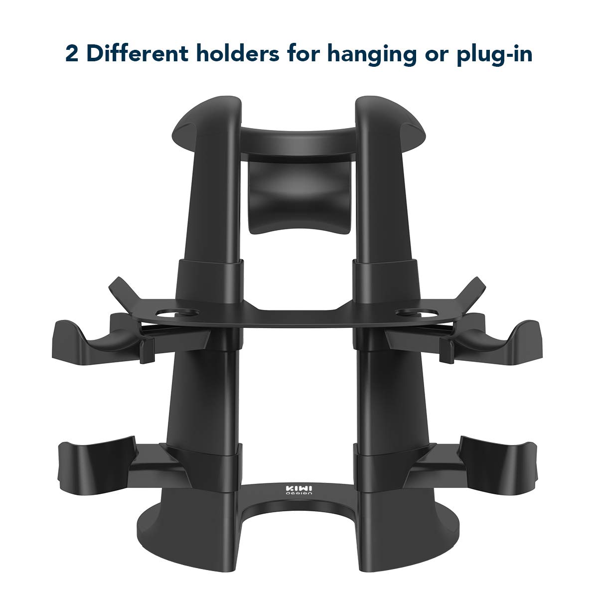 KIWI design VR Stand Compatible with Quest 2/Rift S/GO/HTC Vive/Vive Pro/Valve Index VR Headset and Touch Controllers (Black)
