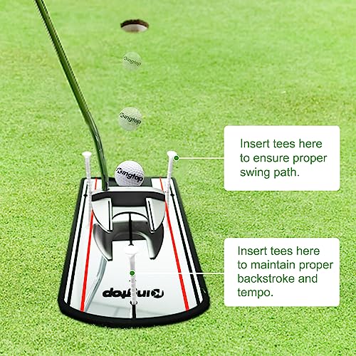 KINGTOP Golf Putting Alignment Mirror, Portable Swing Training Aids, Practice Putting Alignment Aid, Travel Size 12”L x 6”W