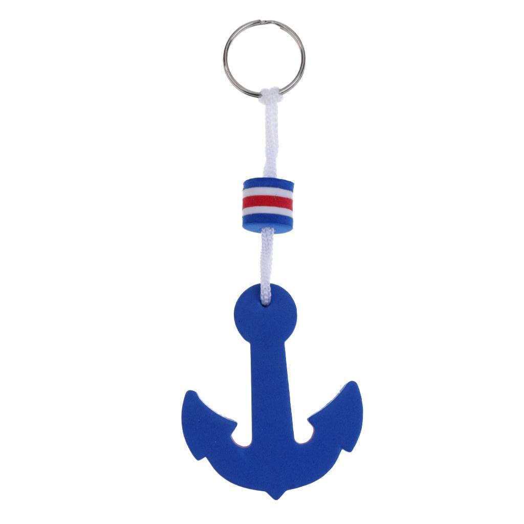 Menolana Various Yachting Boating Sailing Floating Key Chain Anchor,Rudder,Surfboard, Blue Anchor