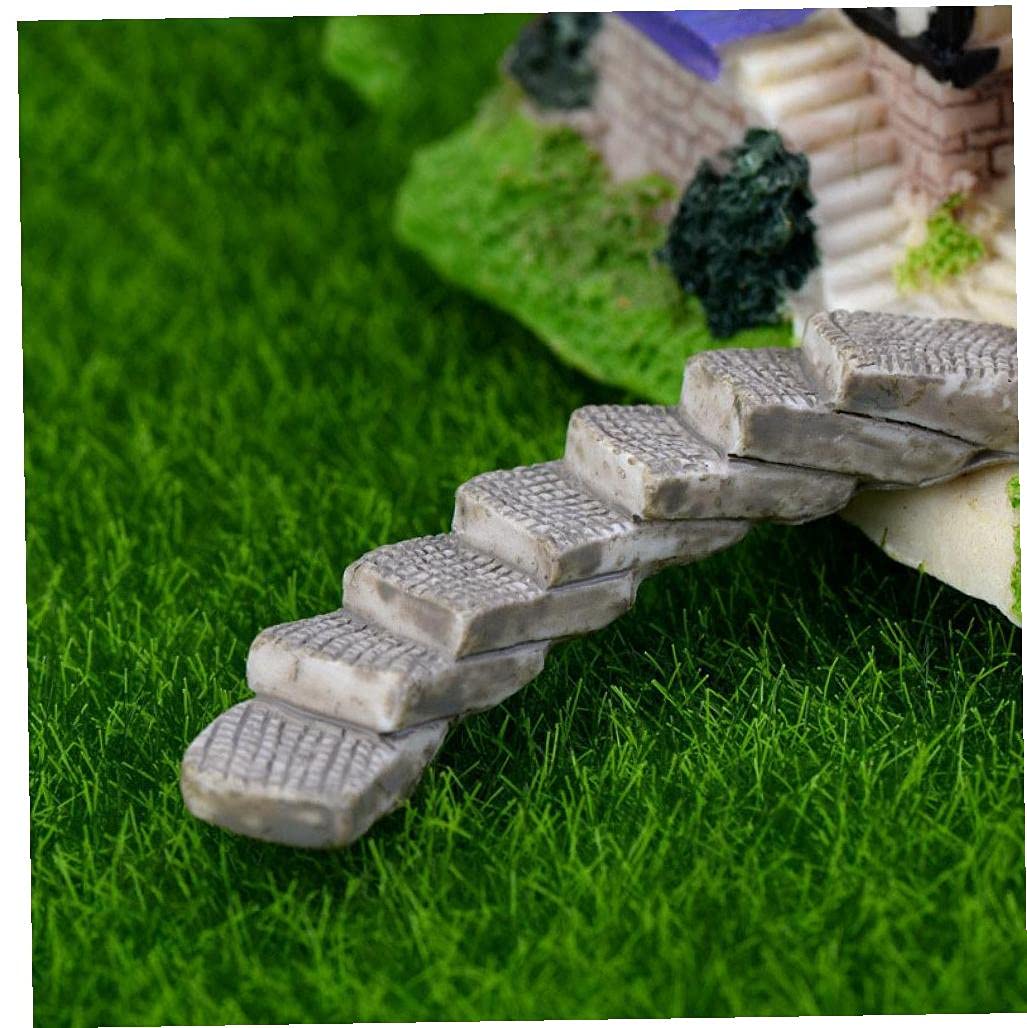 TOSSPER 2pcs Miniature Resin Bridge Stair Ladder Garden Fairy Ornament for Flower Pot Plant Home Bonsai Craft Decor