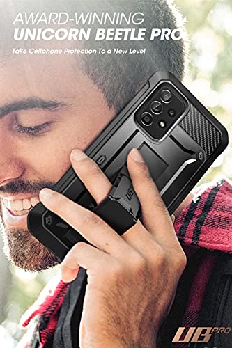SUPCASE Unicorn Beetle Pro Series Case for Samsung Galaxy A53 5G (2022), Full-Body Rugged Belt-Clip & Kickstand Case with Built-in Screen Protector (Black)