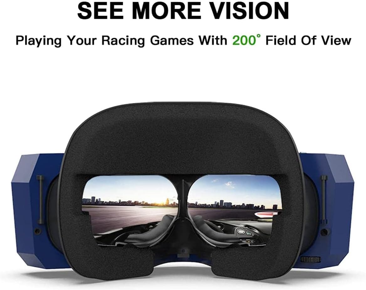 Pimax 8K X VR Headset with Dual Native 4K Resolution, 200deg FOV with Upgraded Deluxe Audio DMAS Strap