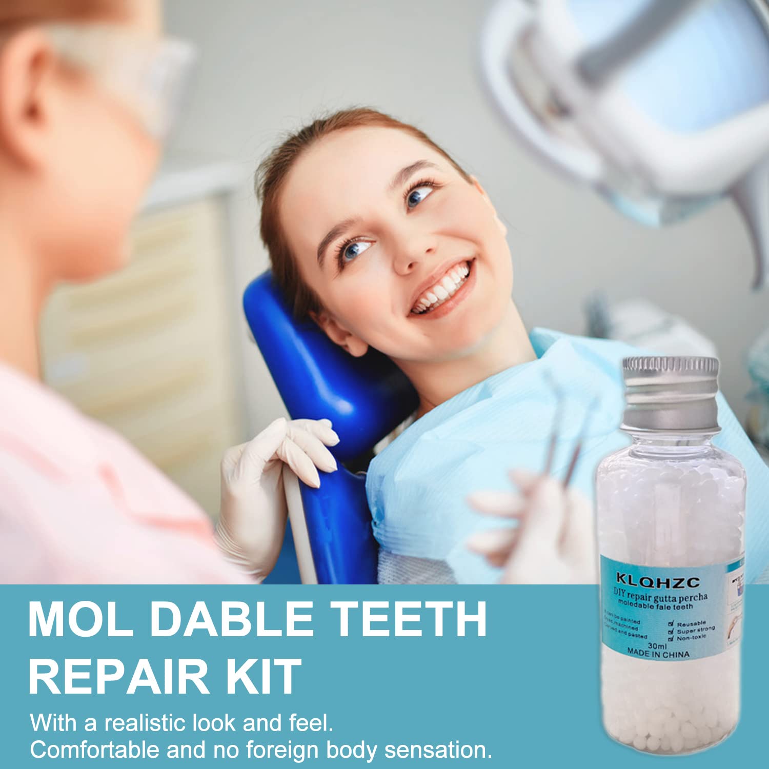 Temporary Tooth Repair kit for Filling The Missing Broken Tooth and Gaps-Moldable Fake Teeth and Thermal Beads Replacement Kit