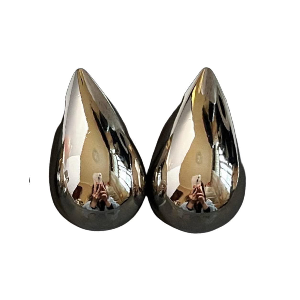 Silver Drop Earrings LARGE (4.2cm x 2.4cm) Trending Oversized Statement Style XL