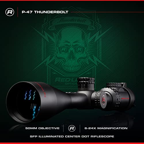 New, Red-Line Optics P-47 Thunderbolt Gen I 6-24x50, SFP, MRAD, 1" monotube, Hunting, Long-Range Precision, Target .22LR, 223, 308, 30-06 Competition Scope Designed in USA Based in WA (Flat Black) …