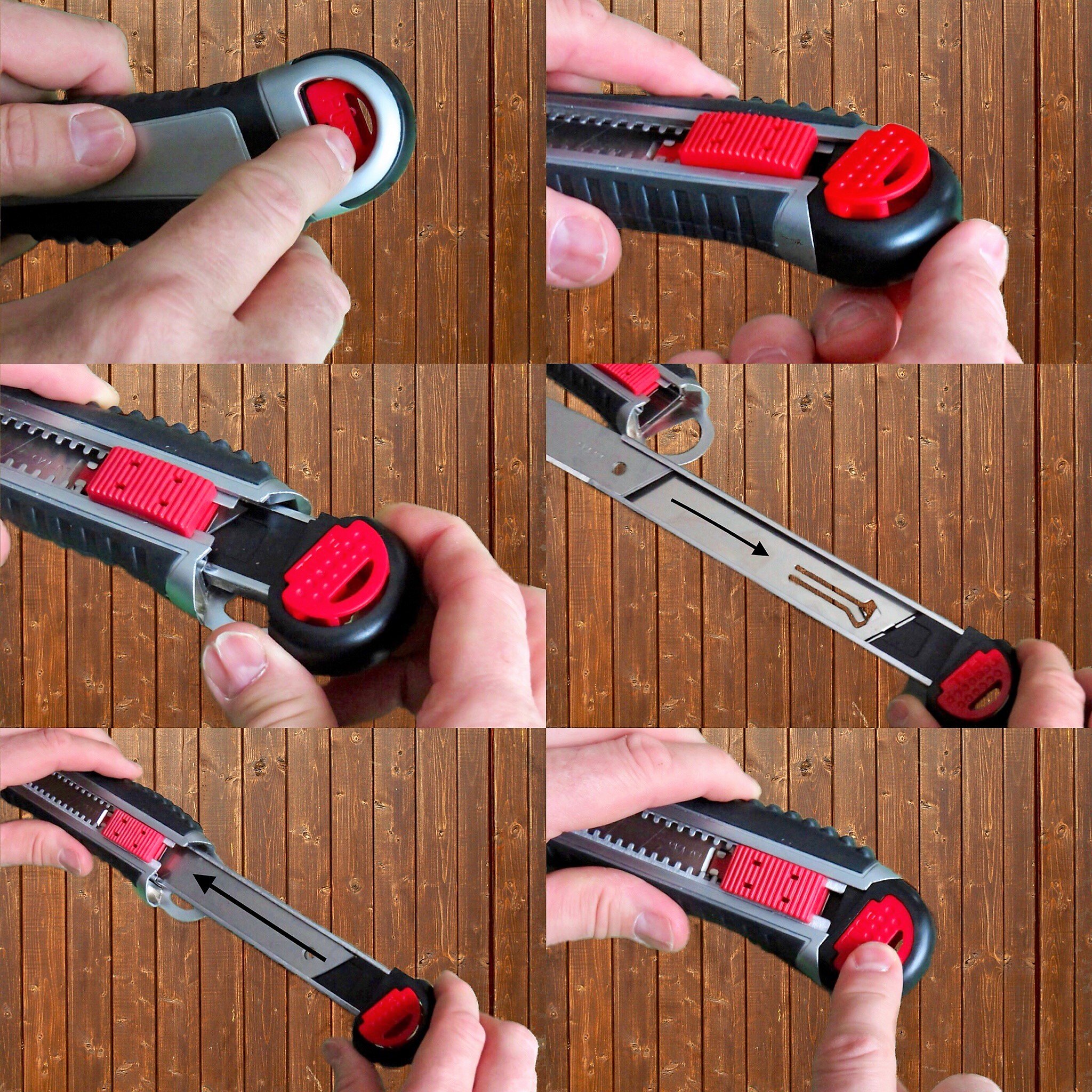 Smithline Heavy-Duty Professional Grade 18mm (3/4 inch) Utility Knife Retractable Razor, Box Cutter, Snap-Off SK2 Blades