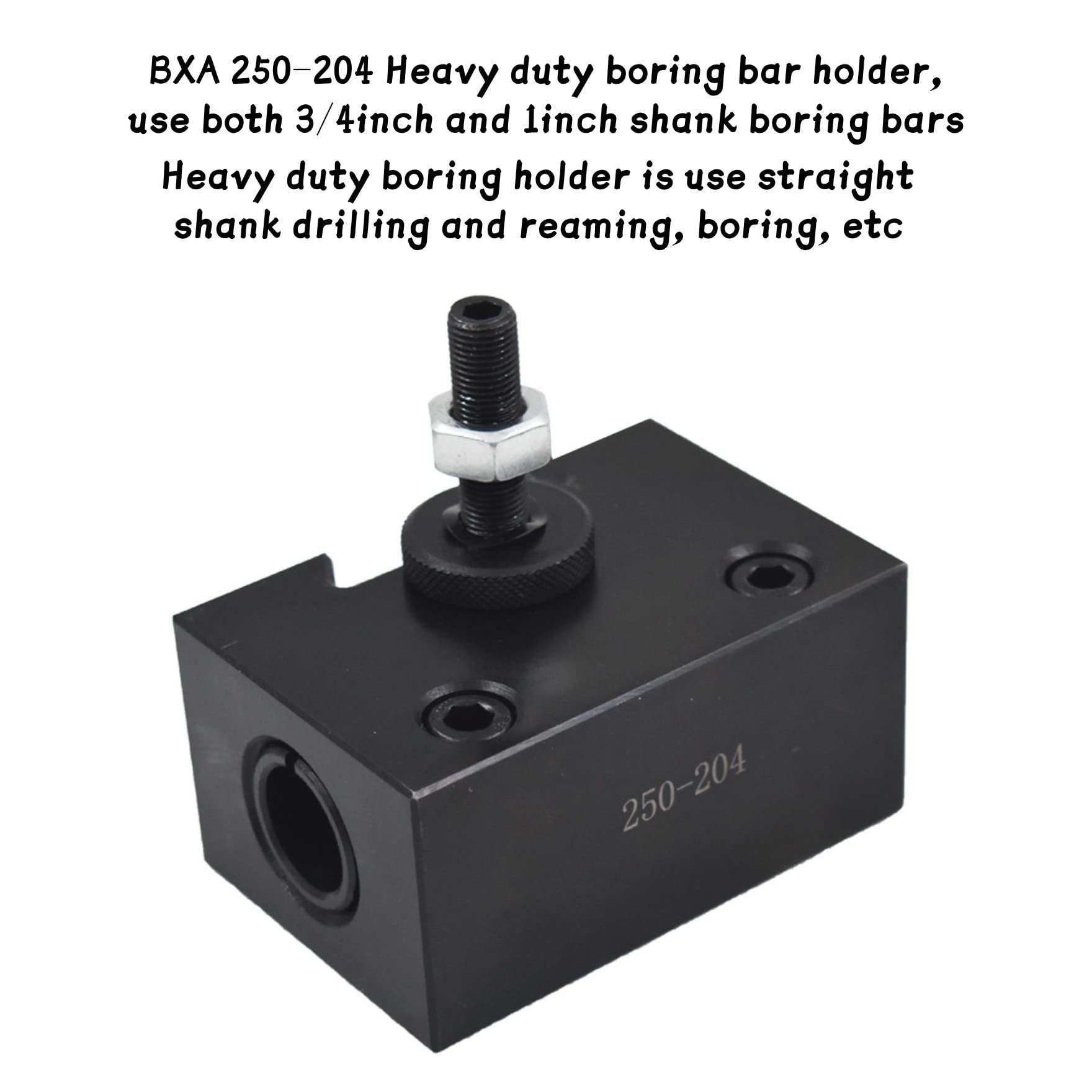 waltyotur BXA 250-204 Heavy Duty Boring Bar Holder, Quick Change Heavy Duty Boring Bar Tool Post Holder for CNC Lathe