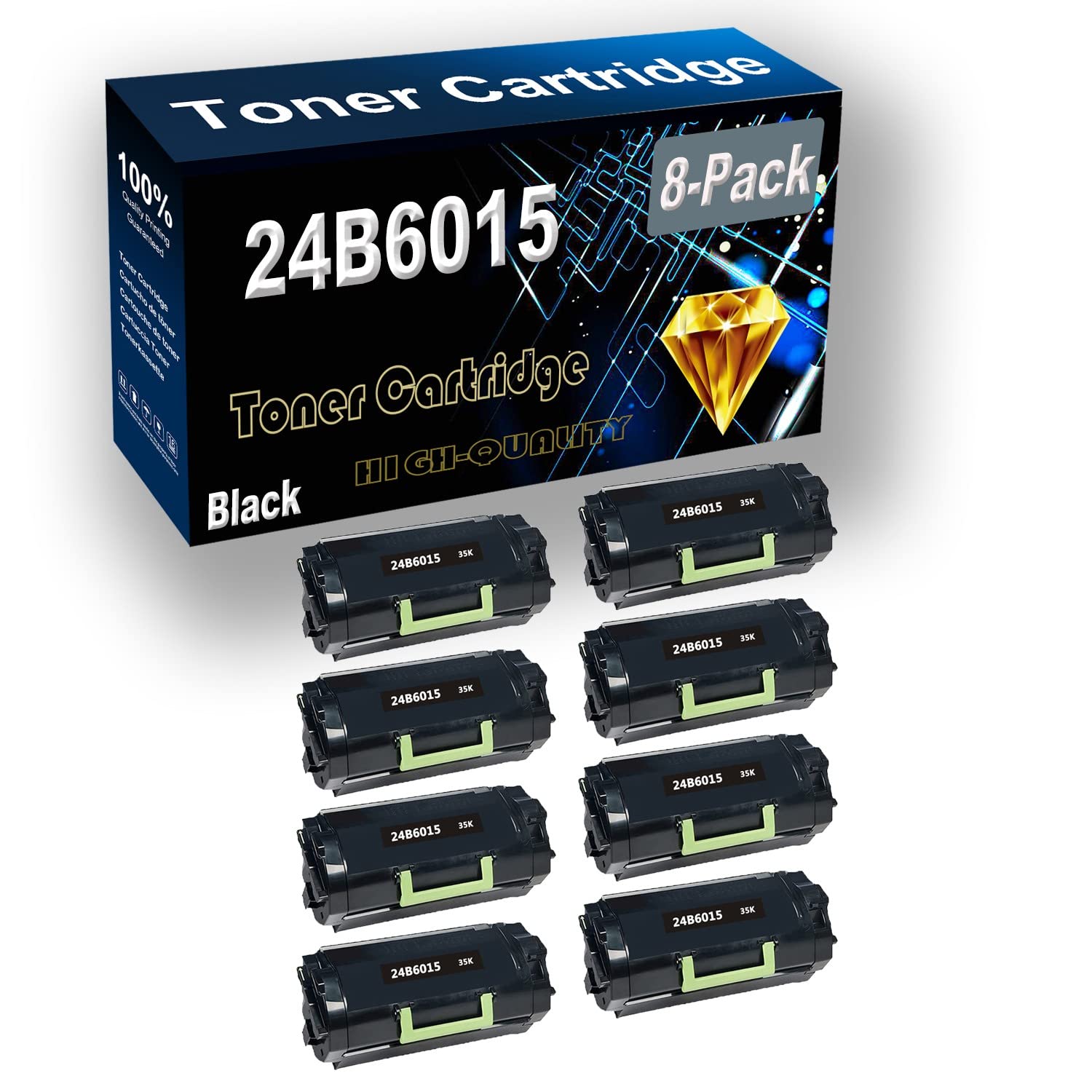 Kolasels Remanufactured Toner Cartridge Replacement for 24B6015 for M5155 M5163 M5170 XM5163 XM5170 Printer (8-Pack Black)