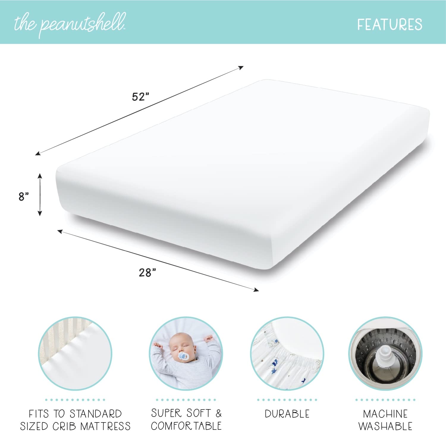 The Peanutshell Celestial Stars and Elephant Fitted Crib Sheets | Unisex 8 Pack | Grey, Green, White