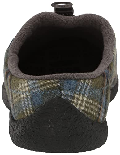 KEEN Men's Howser 3 Slide Comfy Durable Slippers, Green Plaid/Black, 11.5