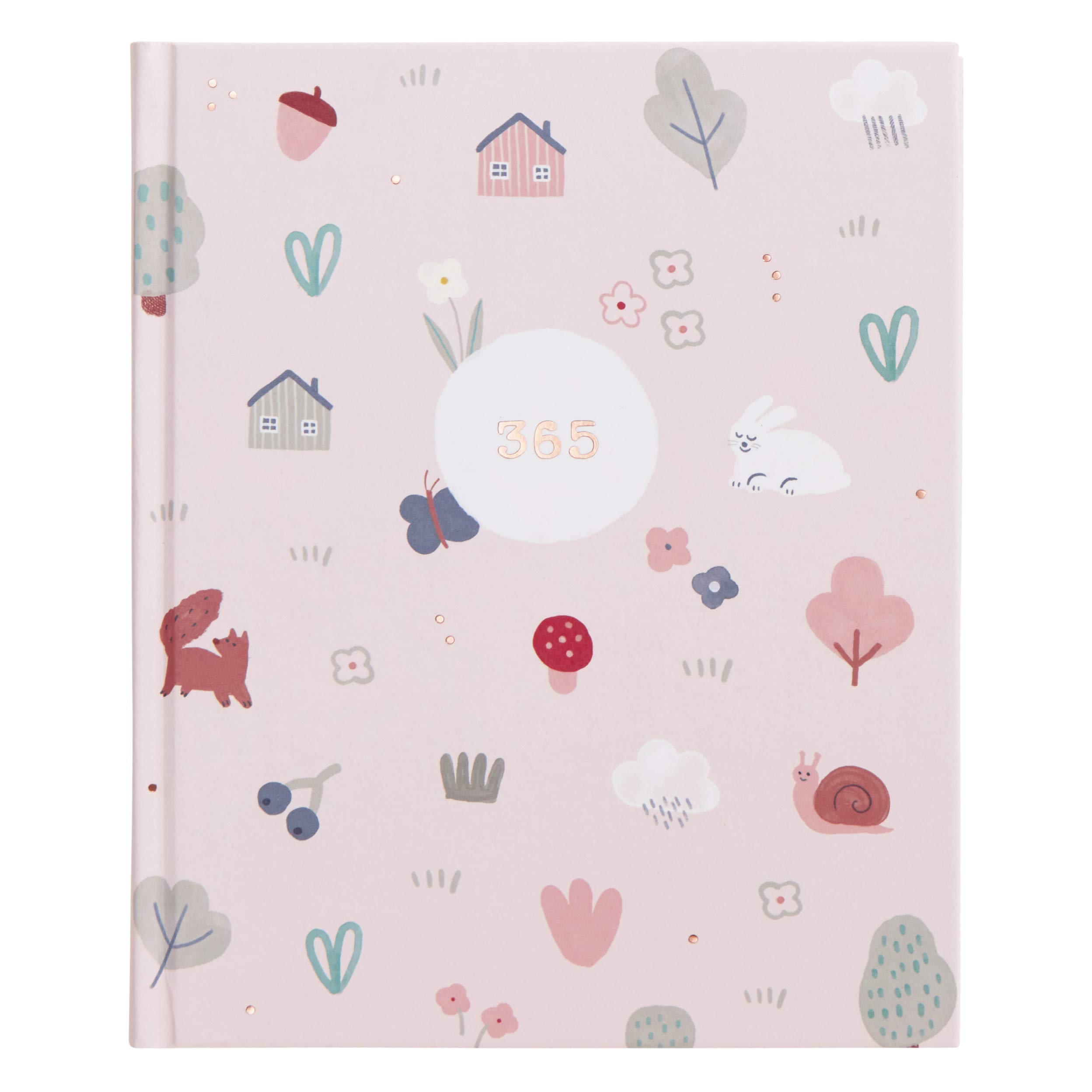 kikki.K Woodland Wanders Designer Collection - 365 Journal, Hard Cover Notebook with 365 Blank Numbered Pages and Promoting Questions for Yearly Journaling