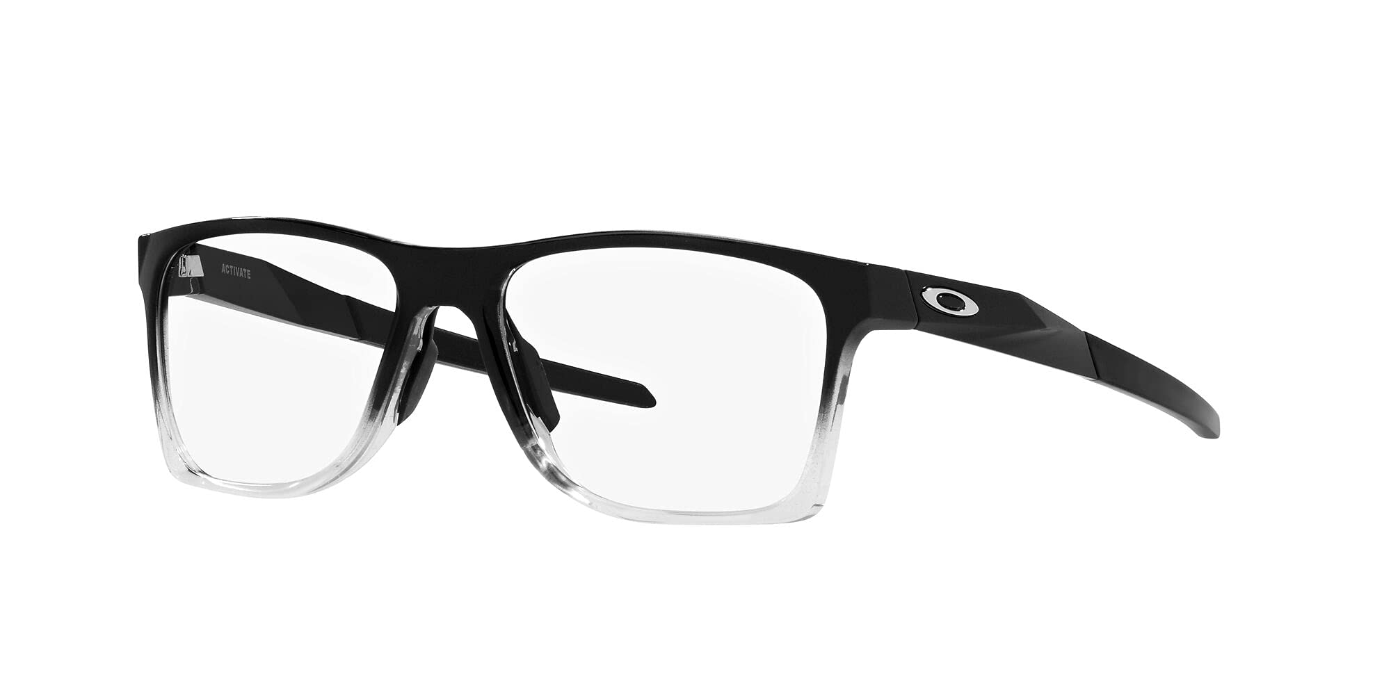 Oakley Men's Ox8173 Activate Square Prescription Eyewear Frames, Polished Black Fade/Demo Lens, 55 mm