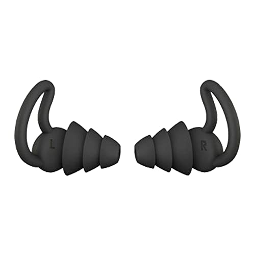 Lija Ear Plugs for Noise Reduction, Ear Plugs for Sleeping Noise Cancelling, Washable Hearing Protection for Work, Travel, Concert, Swimming, Sleep Snoring, (Black)