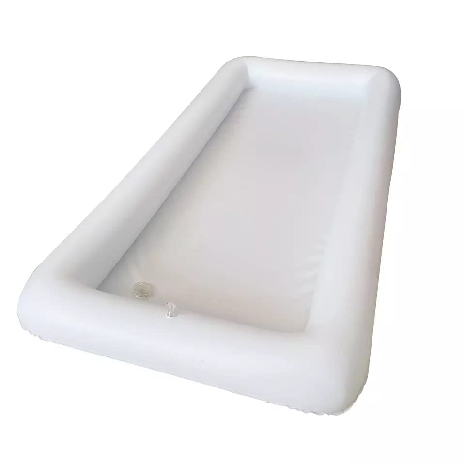 Portable Inflatable Ice Cooler - Serving Buffet Bar (24'' x 50''), White
