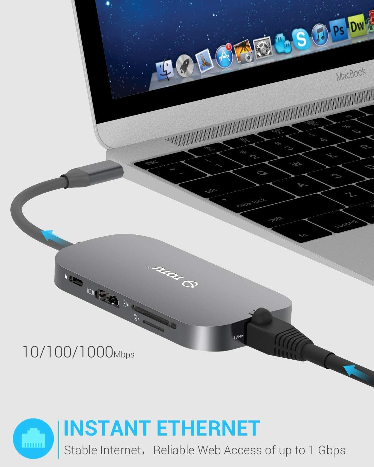 TOTU 9 in 1 USB C Hub with 4K HDMI, 1000Mbps Ethernet & 7 in 1 4K HDMI USB C Hub