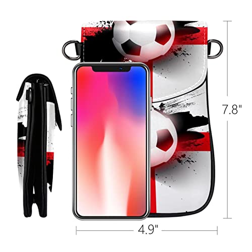 Small Crossbody Cell Phone Purse Wallet for Women Football England Flag