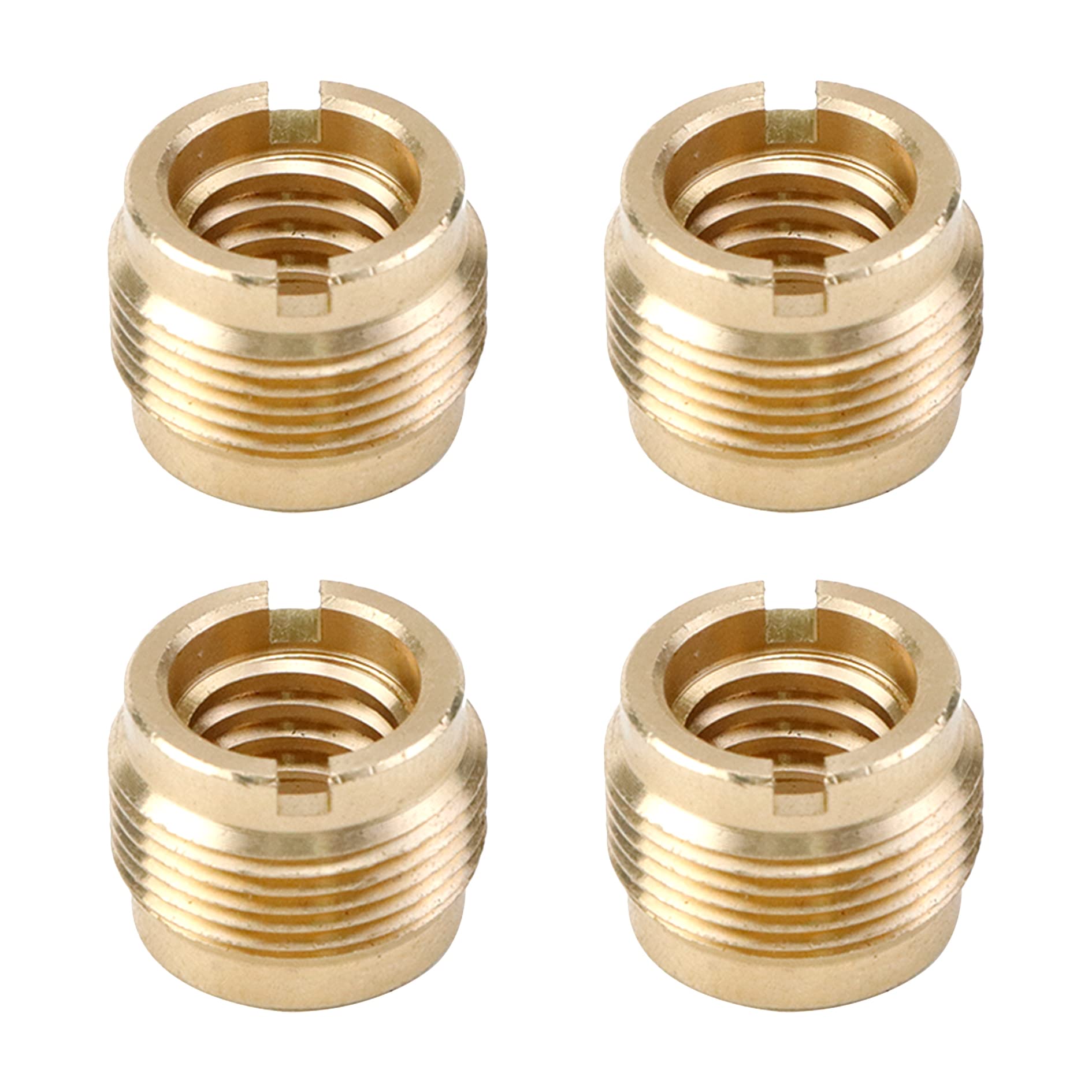Pufguy Copper Plastic Microphone Stand Adapter 3/8 Female to 5/8 Male Screw Mic Thread Screw Adapter-4 pcs(Gold)