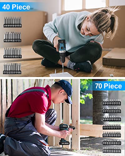 WESCO Drill Bit Set, Screwdriver Bit Set, 201-Piece Impact Driver Bit Set, Tools for Men, Drill Bits for Wood Metal Cement Drilling and Screwdriving, Gift for Men