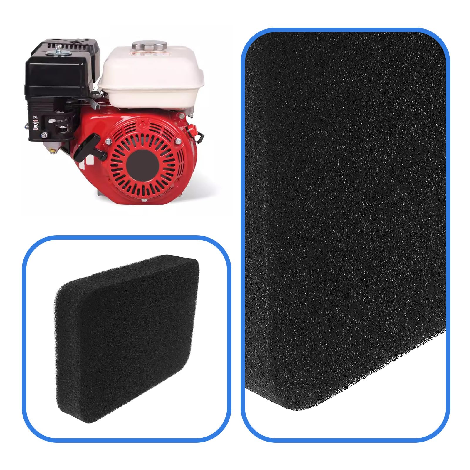 SING F LTD 2Pcs Sponge Air Filter Replacement 17211-899-000 Compatible with Honda GX390 GX240 GX270 GX340 EB3000 EB3500 EB3800 Foam Air Filter