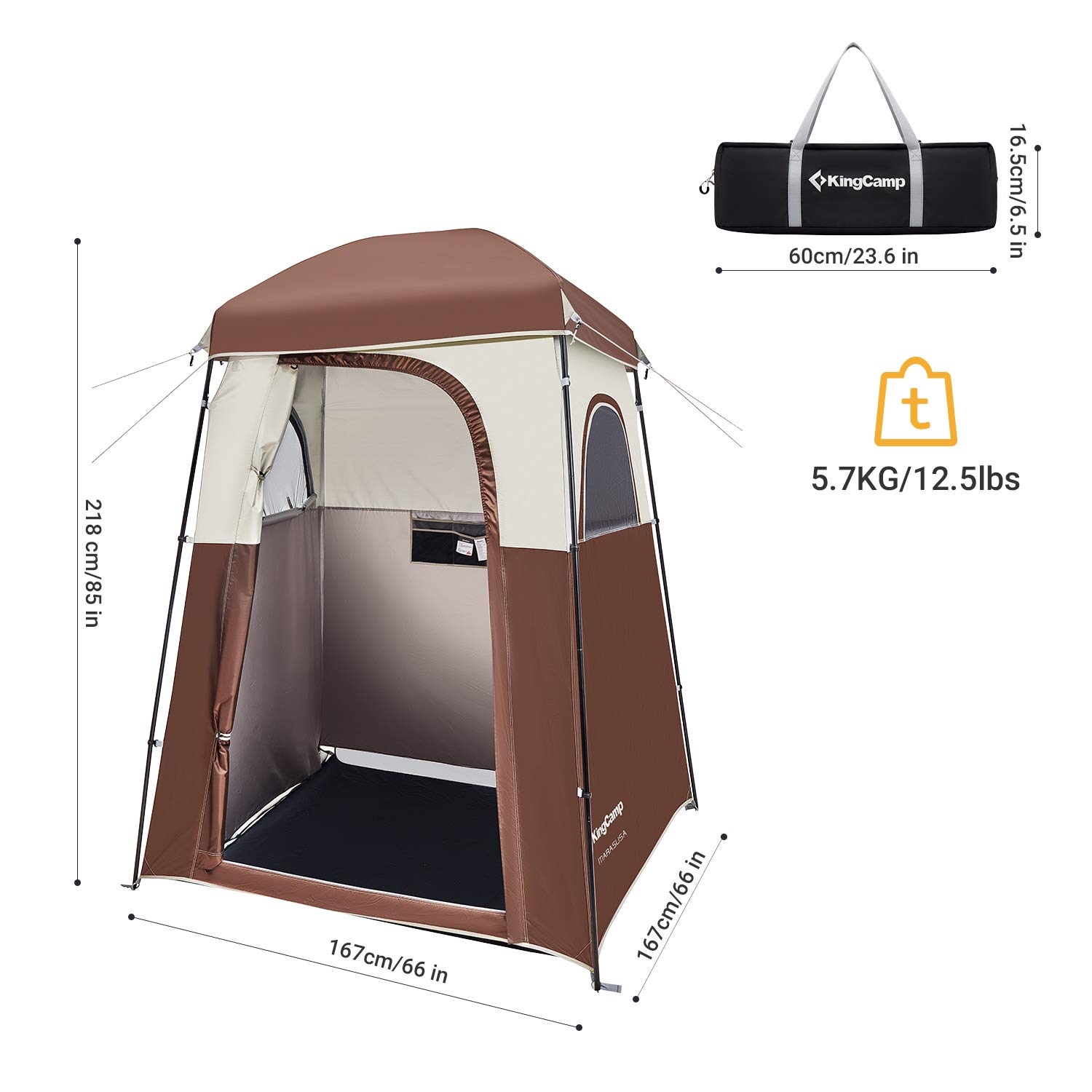 KingCamp Oversize Outdoor Easy Up Portable Dressing Changing Room Shower Privacy Shelter Tent