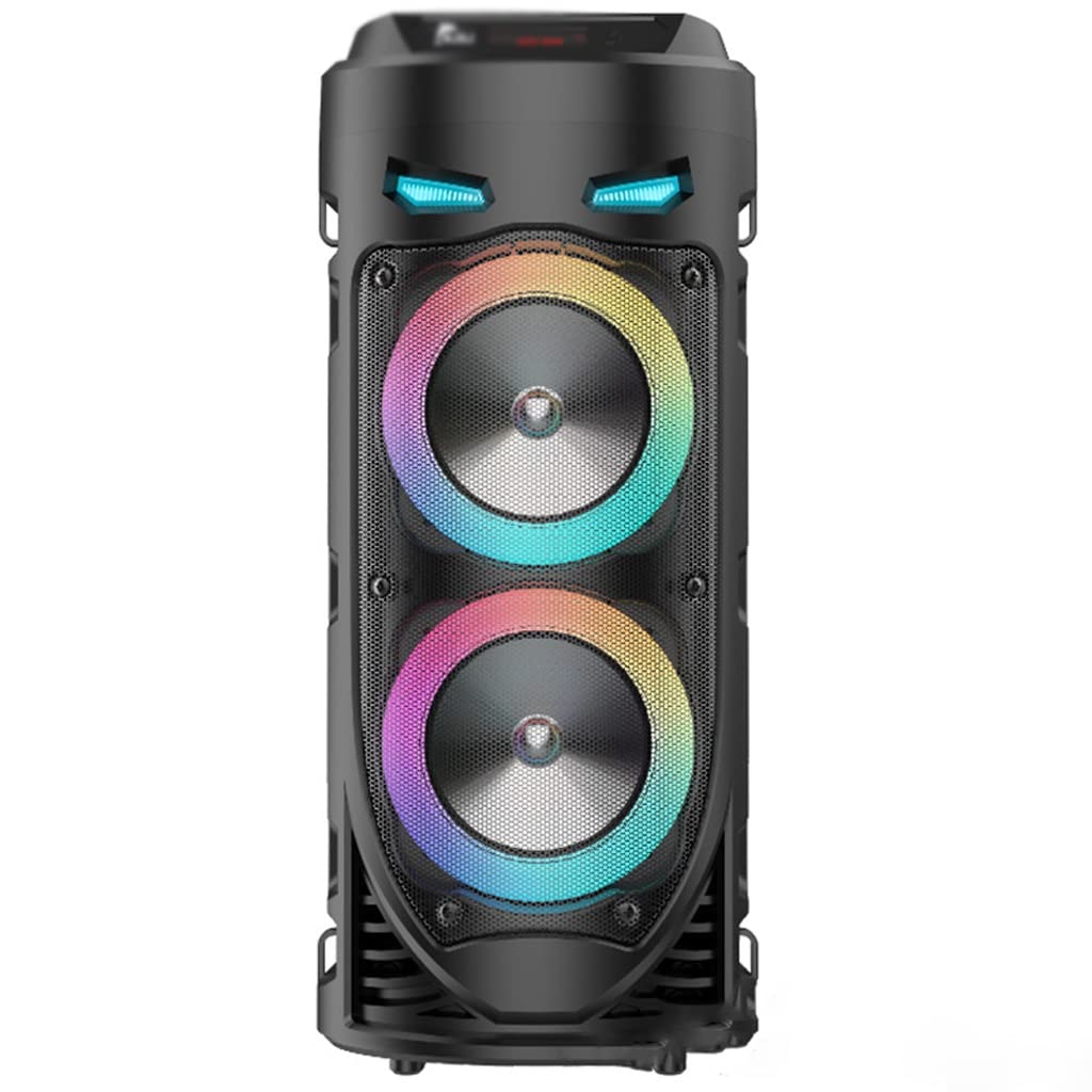 ZSEDP Speakers Party 30w Portable Big Power Stereo Subwoofer Outdoor Speakers with Microphone and Remote Control